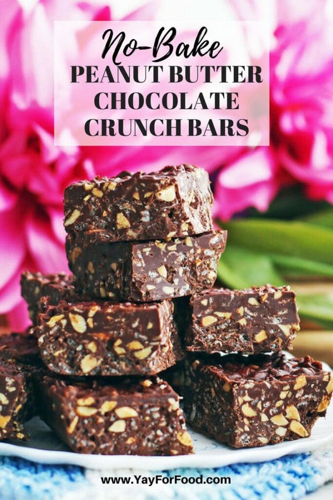 No-Bake Peanut Butter Chocolate Crunch Bars - Yay! For Food