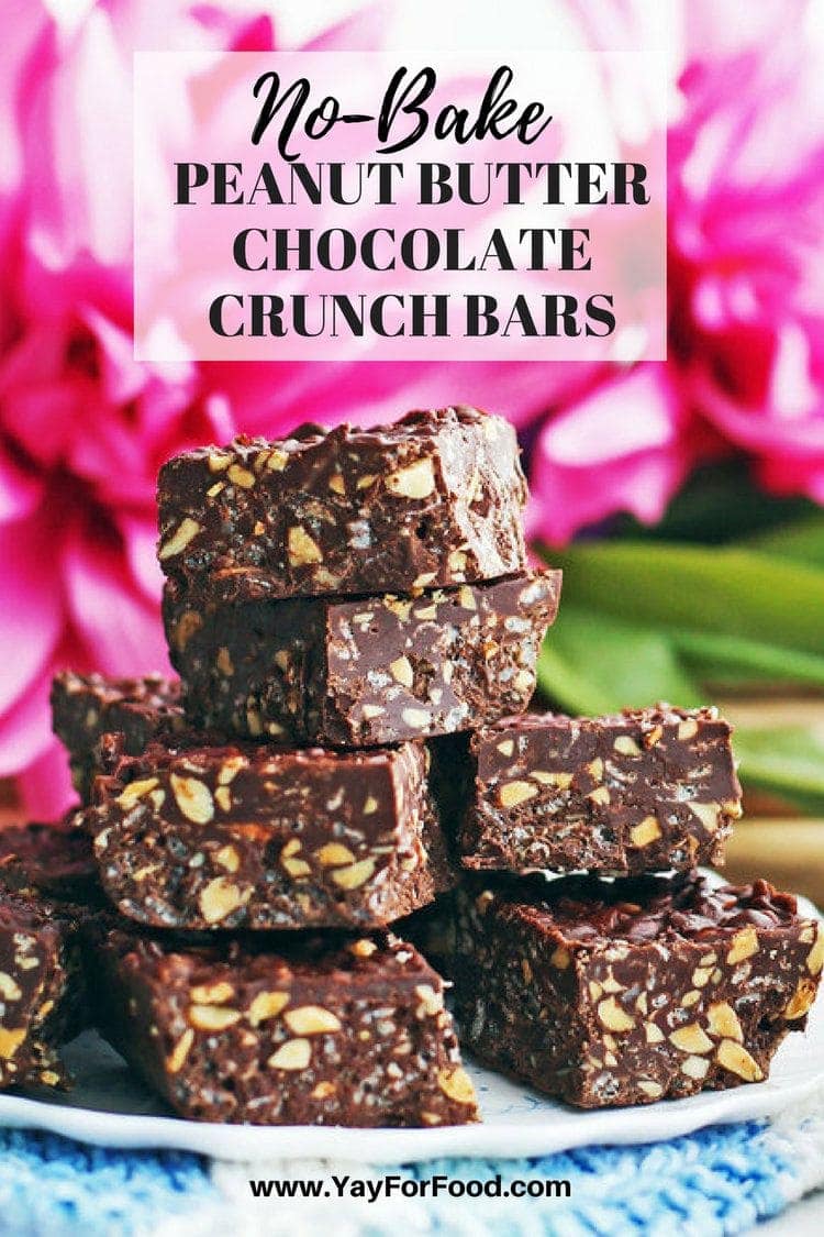 No-Bake Peanut Butter Chocolate Crunch Bars - Yay! For Food