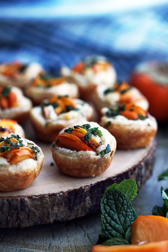 Persimmon Goat Cheese Tartlets - Yay! For Food
